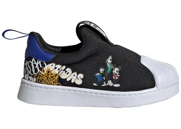 Adidas Superstar 360 Disney Mickey Graphic Slip-on Sneakers - Core Black/cloud White/wonder White