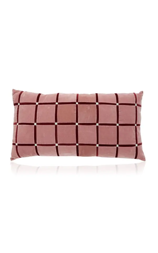 CHRISTINA LUNDSTEEN Athena Cotton Velvet Cushion - Pink