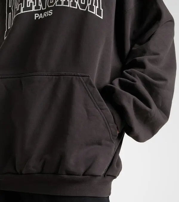 Balenciaga Logo Cotton Jersey Hoodie