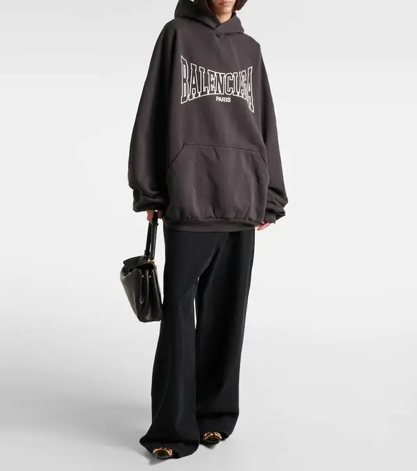 Balenciaga Logo Cotton Jersey Hoodie