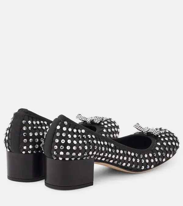 Rene Caovilla Crystal-embellished Leather Pumps
