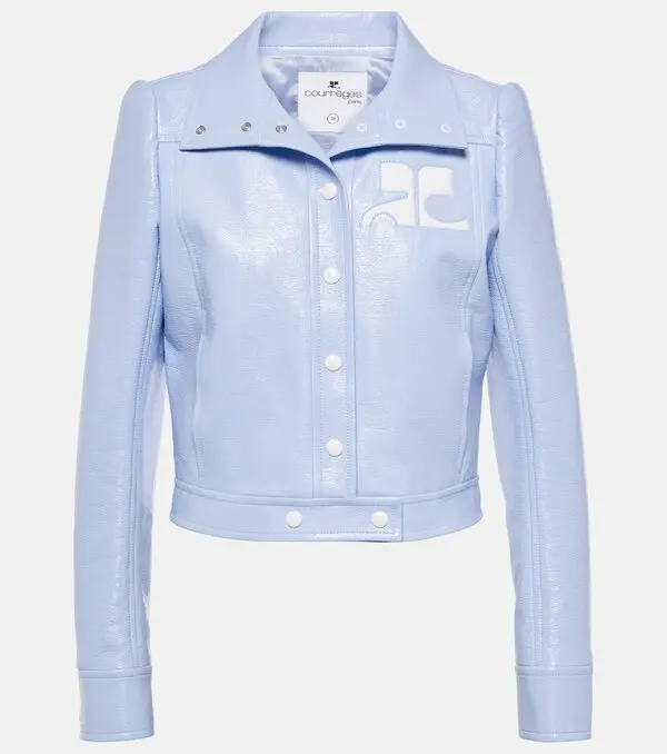 COURREGES Reedition Cropped Vinyl Jacket