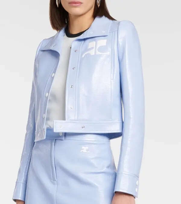 COURREGES Reedition Cropped Vinyl Jacket