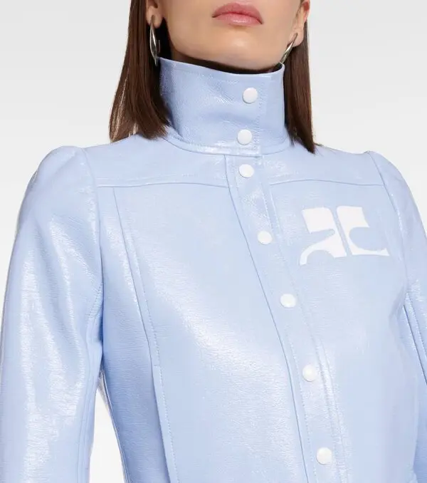COURREGES Reedition Cropped Vinyl Jacket