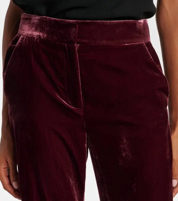 Veronica Beard Lebone High-rise Velvet Flared Pants