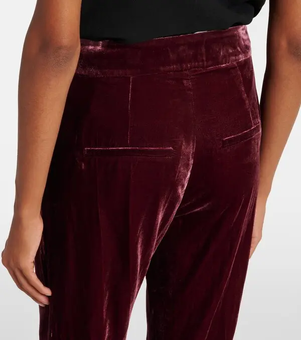 Veronica Beard Lebone High-rise Velvet Flared Pants