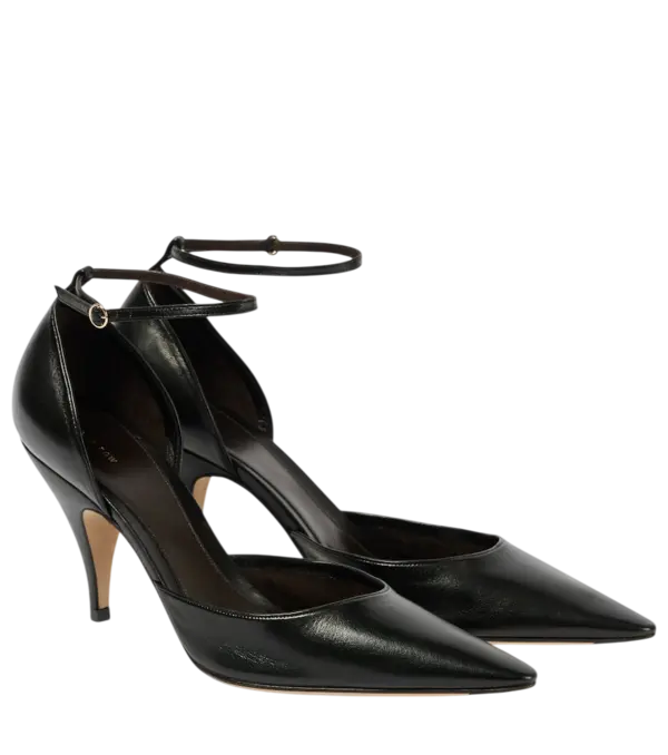 THE ROW Liisa Leather Pumps - Black