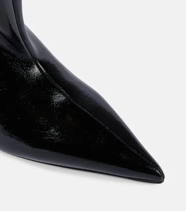 TOTEME Patent Leather Knee-high Pointed Toe Boots