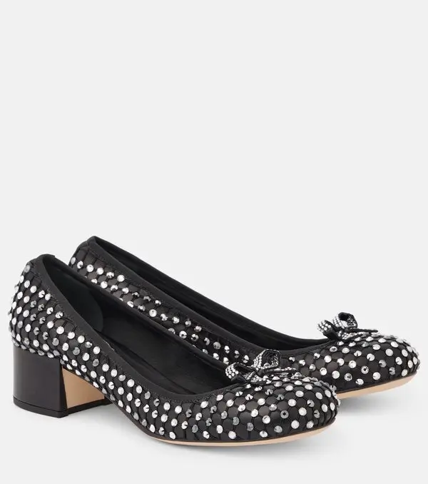 Rene Caovilla Embellished Pumps - Black