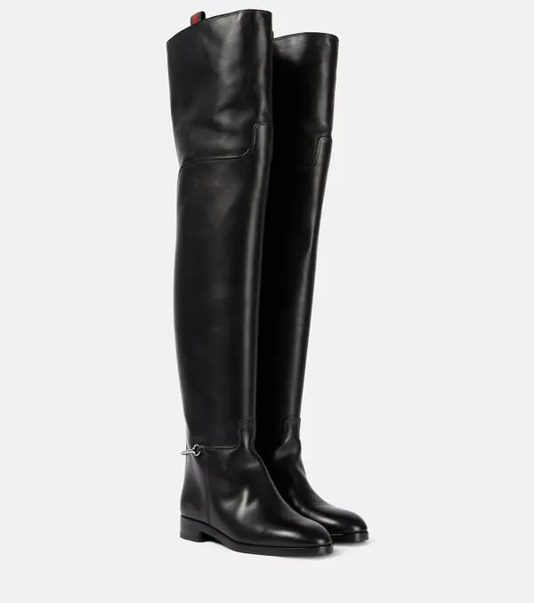 GUCCI ブラックレザー ロングブーツ GUCCI - Gucci Jordaan boots | Leam Roma - Luxury Shopping Online