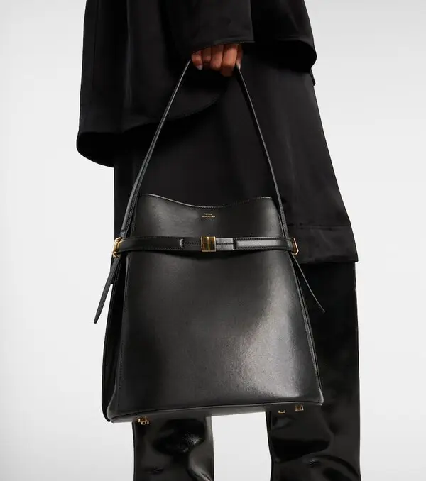 TOTEME Leather Bucket Bag - Black