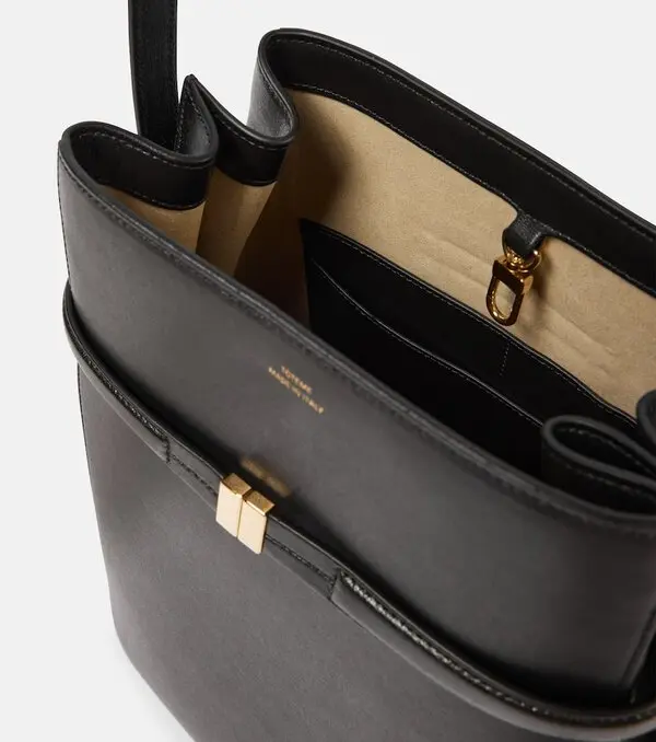 TOTEME Leather Bucket Bag - Black