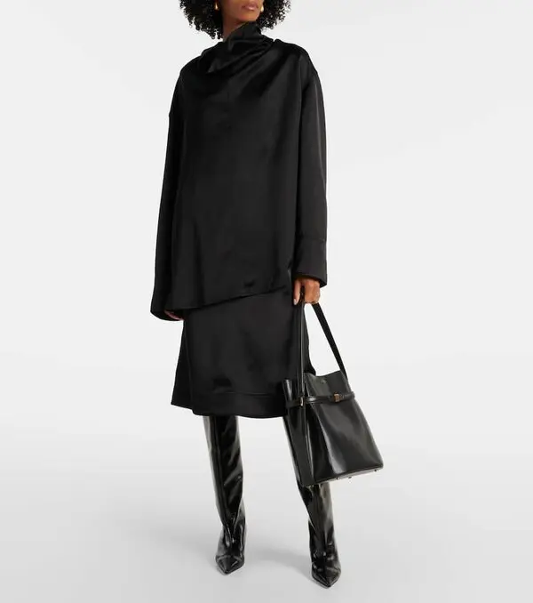 TOTEME Leather Bucket Bag - Black