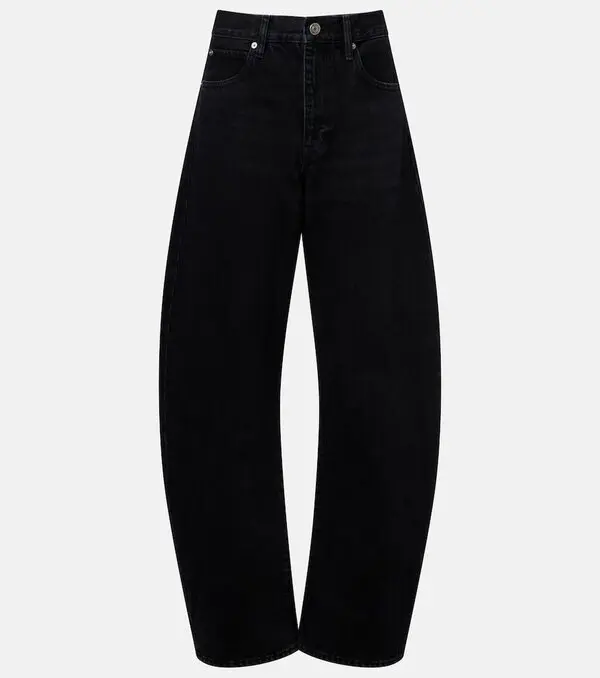 FRAME The Bubble Barrel-leg Jeans - Black