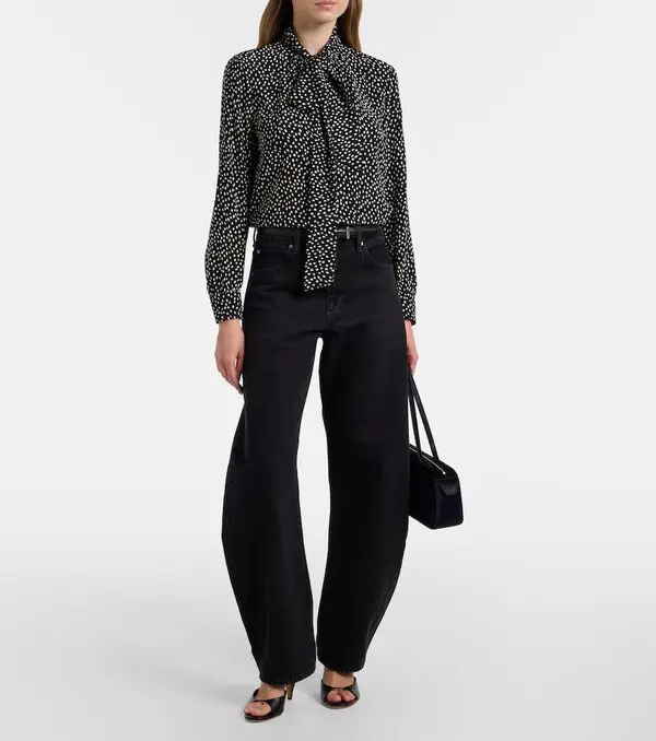 FRAME The Bubble Barrel-leg Jeans - Black
