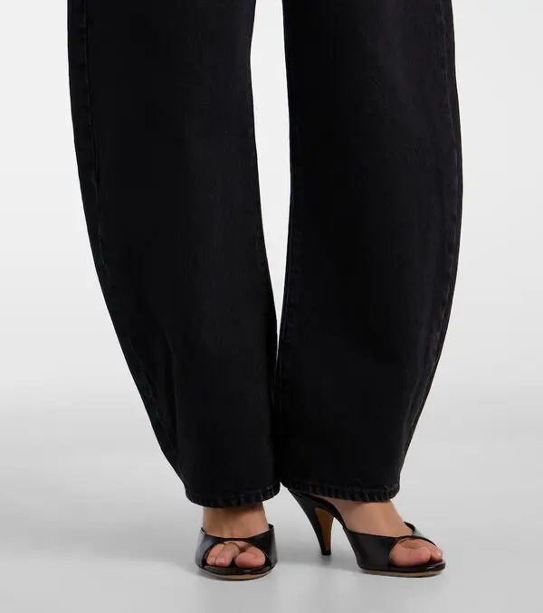 FRAME The Bubble Barrel-leg Jeans - Black
