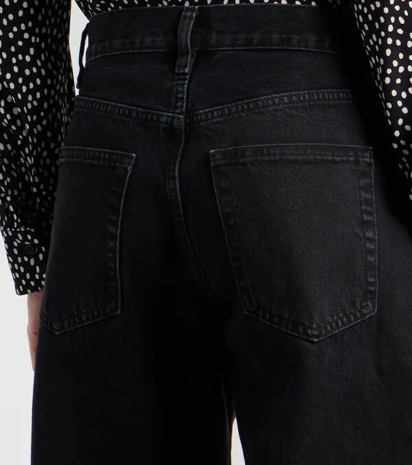FRAME The Bubble Barrel-leg Jeans - Black