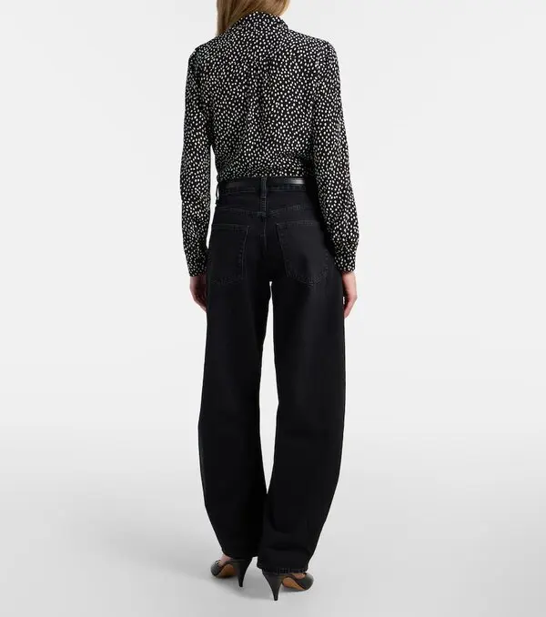 FRAME The Bubble Barrel-leg Jeans - Black
