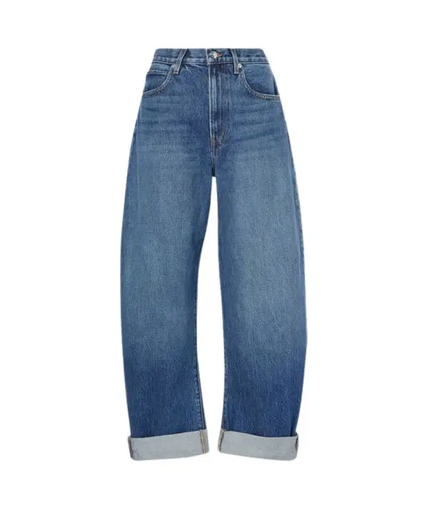 FRAME The Bubble Barrel-leg Jeans - Blue