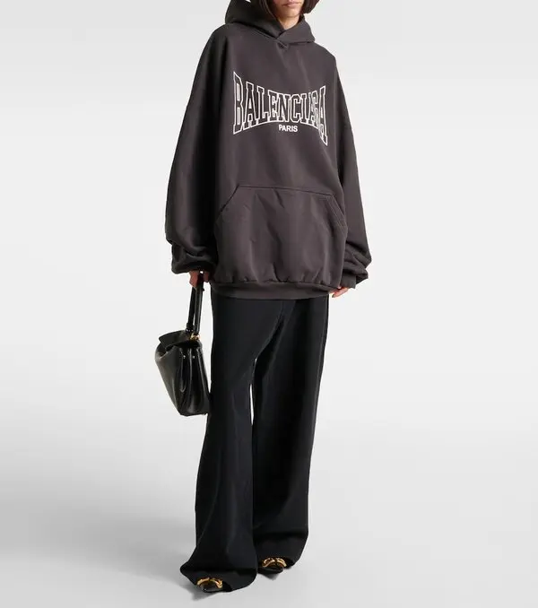 Balenciaga Logo Cotton Jersey Hoodie