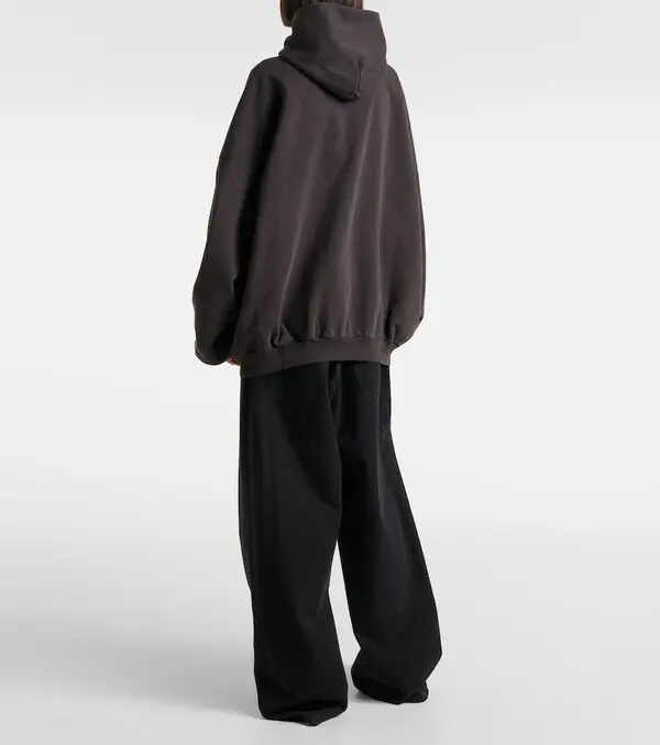 Balenciaga Logo Cotton Jersey Hoodie
