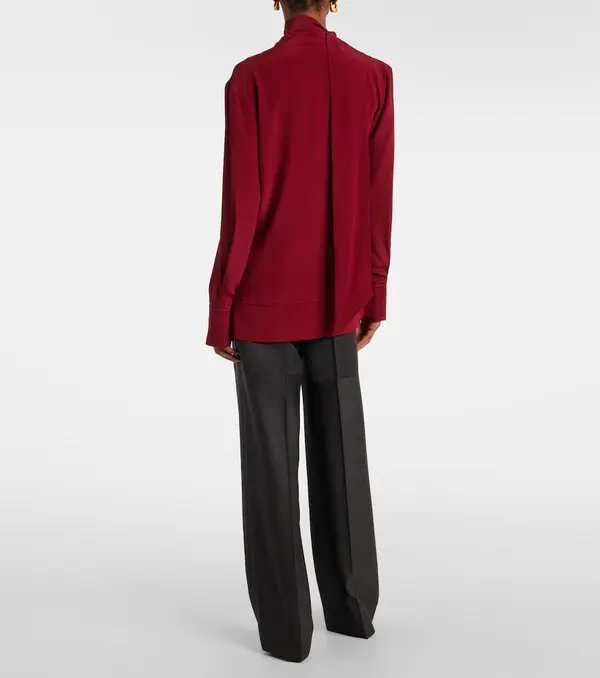 Victoria Beckham Scarf-detail Silk Blouse - Red