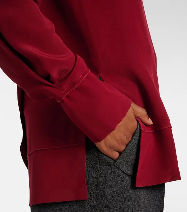 Victoria Beckham Scarf-detail Silk Blouse - Red
