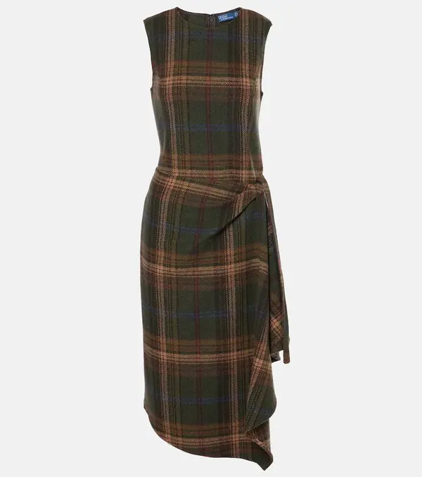 Ralph Lauren - Polo Ralph Lauren Plaid Wool-Blend Midi Dress