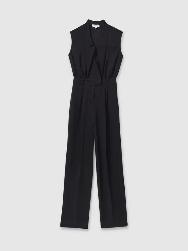 REISS Sara Tux Pleated Jumpsuit