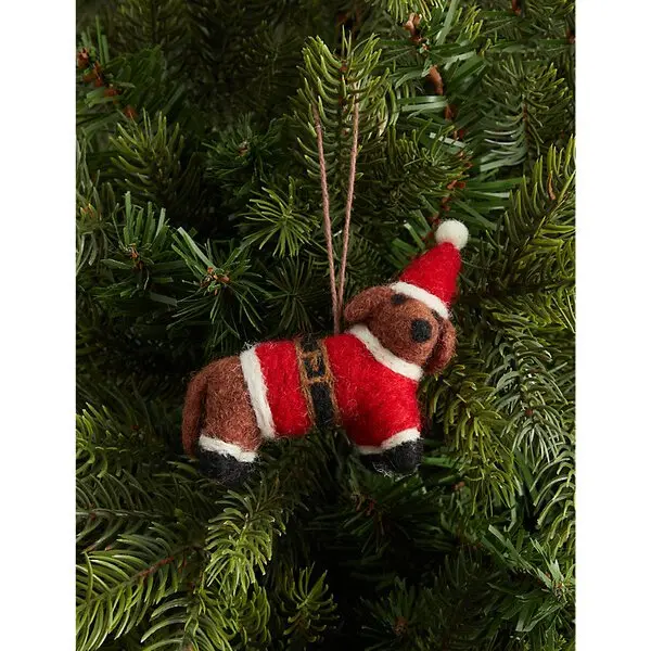 SELFRIDGES EDIT Buddy The Festive Dog Wool Christmas Decoration 7cm