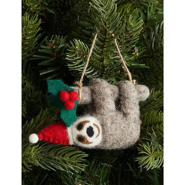 SELFRIDGES EDIT Christmas Sloth Wool Christmas Decoration