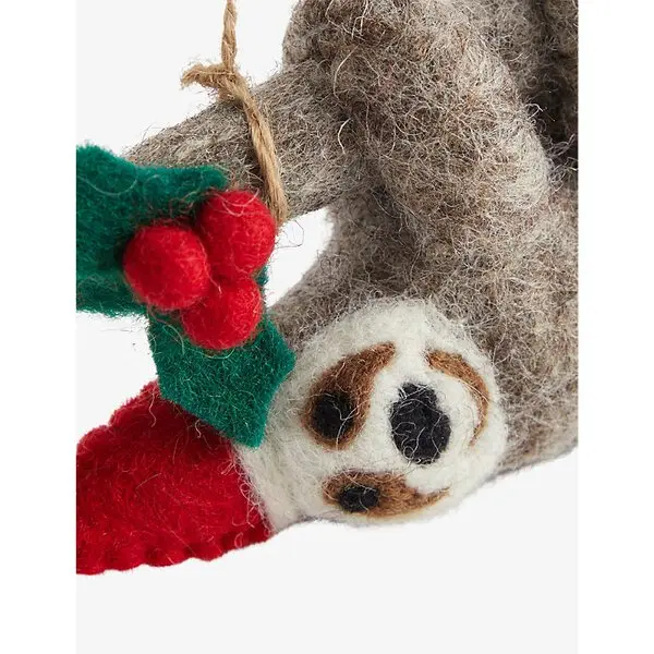 SELFRIDGES EDIT Christmas Sloth Wool Christmas Decoration