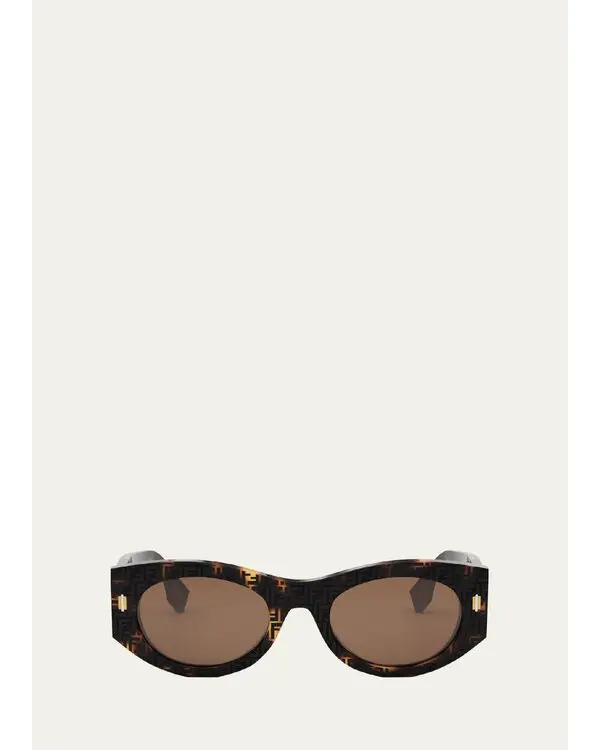 Fendi Roma Oval Sunglasses - Havana/brown