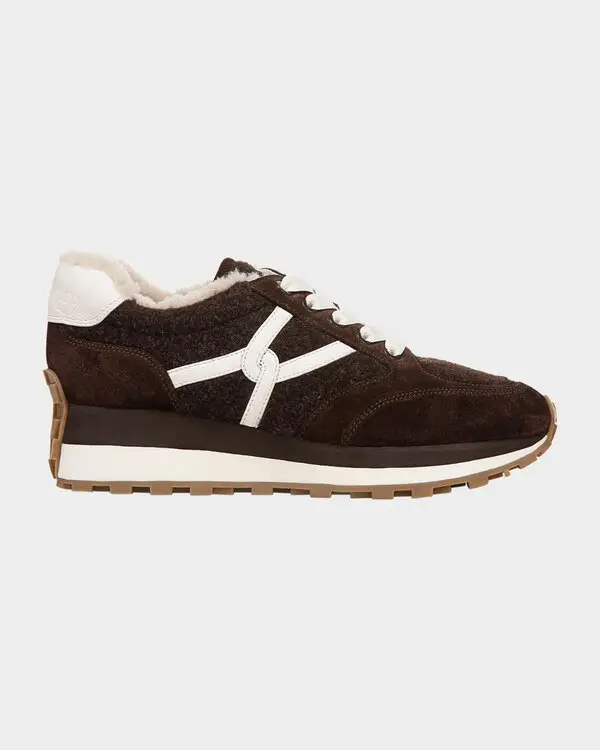 Veronica Beard Valentina Retro Runner Sneakers - Espresso