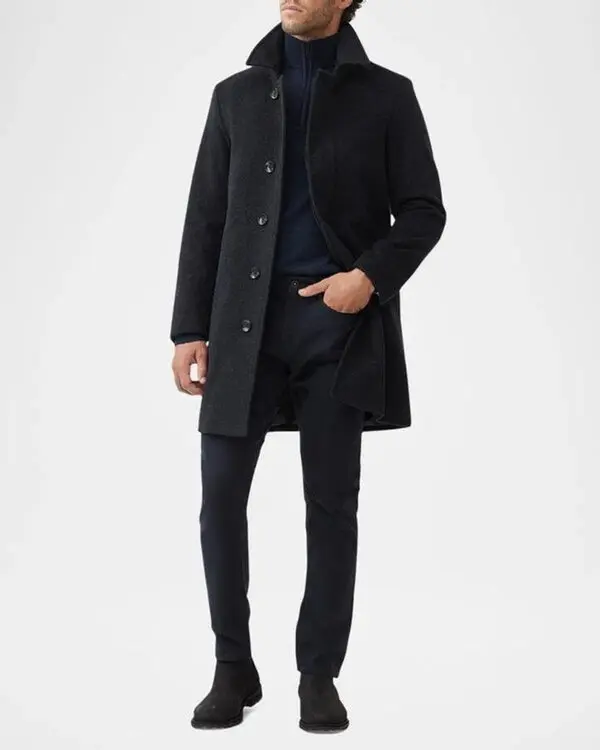 Rodd & Gunn Calderwell Wool Quarter-zip Sweater - Midnight