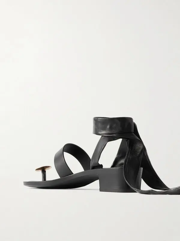 THE ROW Band Leather Sandals - Black