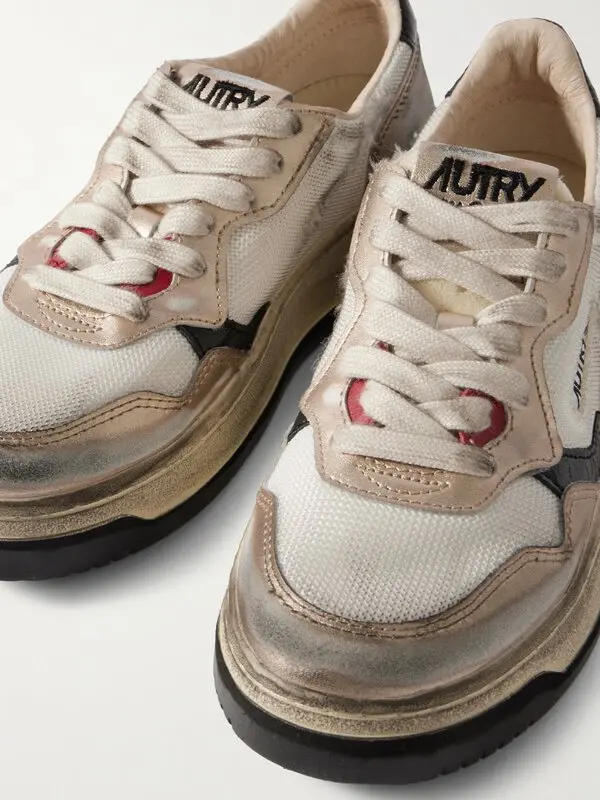 AUTRY Super Vintage Metallic Leather Sneakers