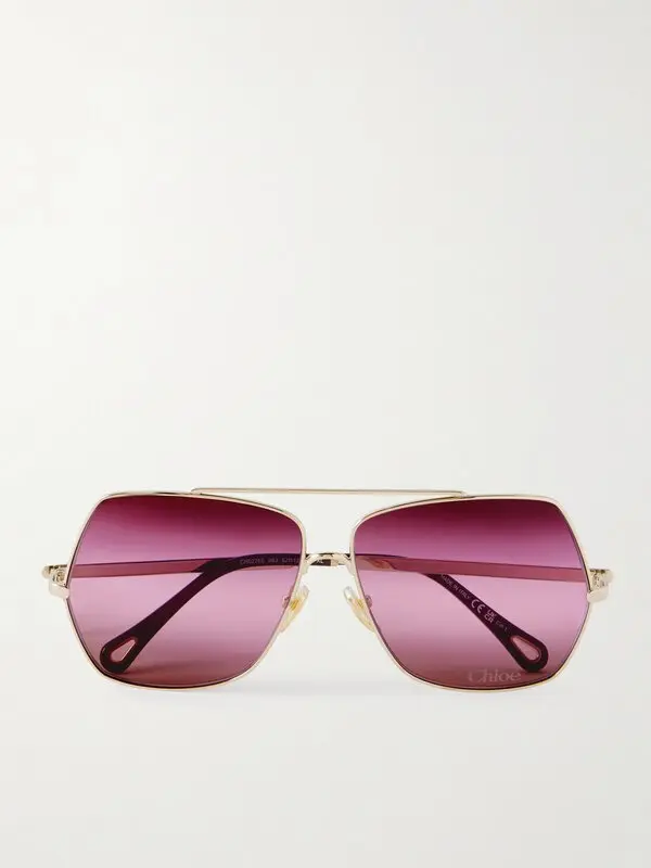 Chloe Oversized Pink Gradient Sunglasses Chloe Brown/Pink Gradient CH0081S Oversized Sunglasses Chloe  main image 2