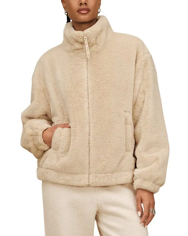 UGG Faux Fur Zip-up Jacket - Spelt