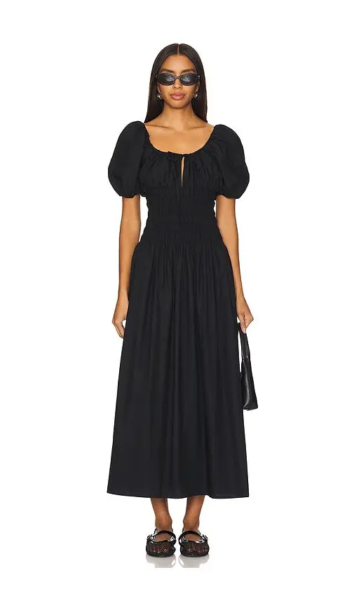 faithfull the brand black midi dress Faithfull The Brand Black Renata Midi Dress