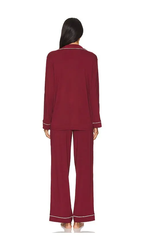 Eberjey Gisele Long Pj Set In Wildberry - Bordeaux