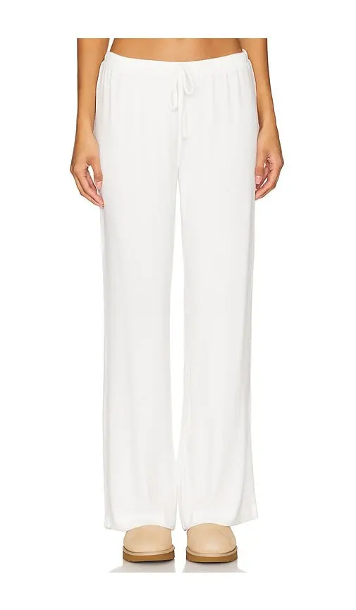 Eberjey Cozy Time Wide Leg Pant - Ivory