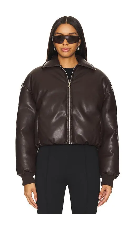 Superdown Sanja Faux Leather Jacket - Brown