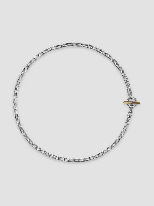 David Yurman Madison Toggle Chain Necklace In Sterling And 18k Yellow Gold, 5.5mm - Silver