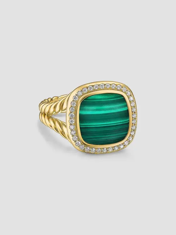 David Yurman Albion Ring In 18k Yellow Gold - Malachite