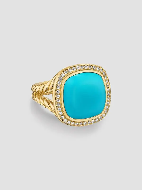 David Yurman Albion Ring In 18k Yellow Gold - Turquoise