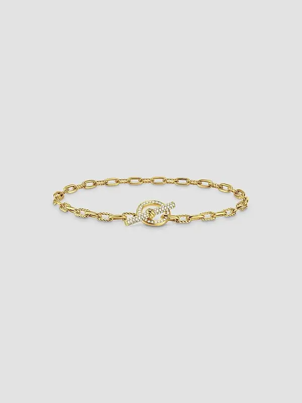 David Yurman Dy Madison Pavé Toggle Chain Bracelet In 18k Yellow Gold - Diamond
