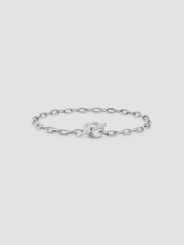 David Yurman Dy Madison Pavé Toggle Chain Bracelet In Sterling Silver - Diamond