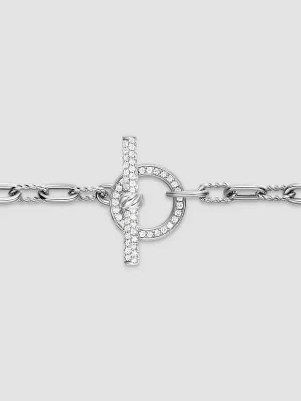 David Yurman Dy Madison Pavé Toggle Chain Bracelet In Sterling Silver