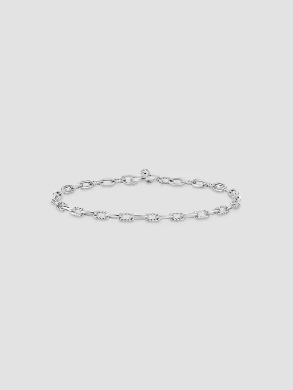 David Yurman Dy Madison Pavé Toggle Chain Bracelet In Sterling Silver